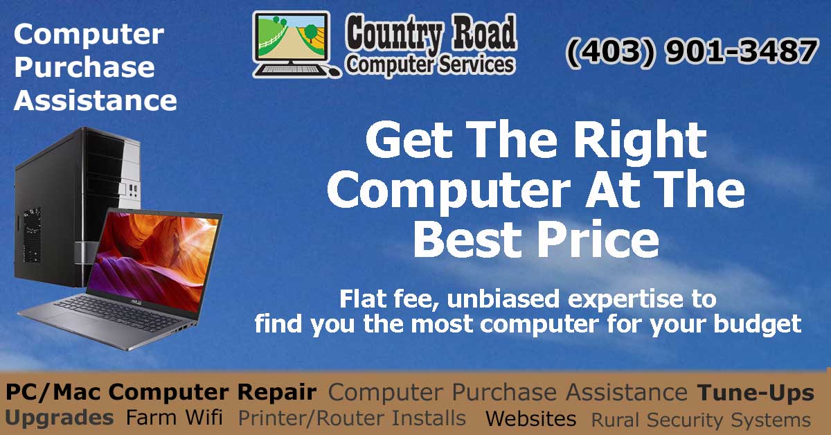 Computer Purchase Assistance - Country Road Computer Services